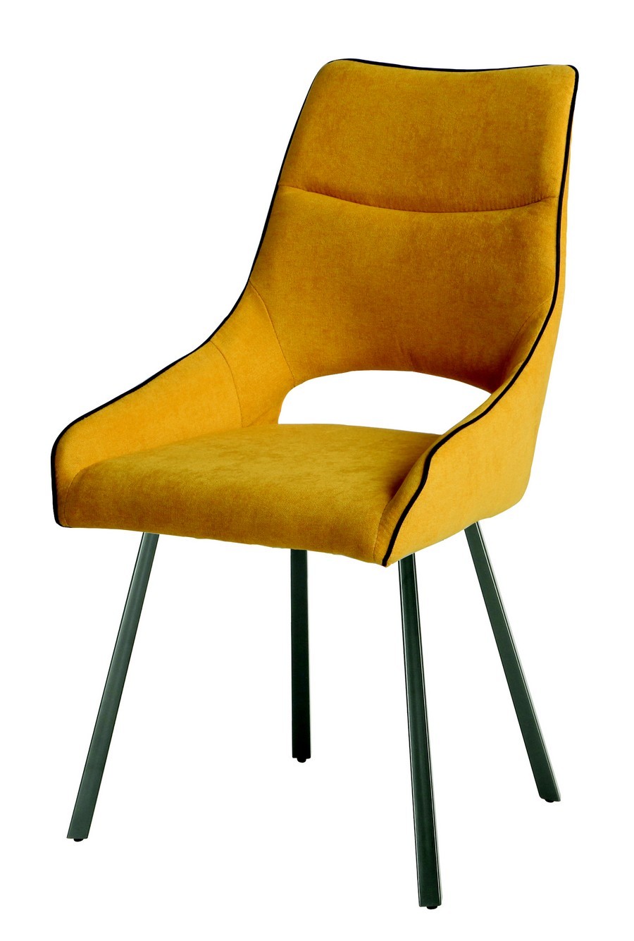 CHAISE ASCOT PIED METAL GRIS MAT ASSISE TISSU JAUNE 51 X 60 X 94 CM ...