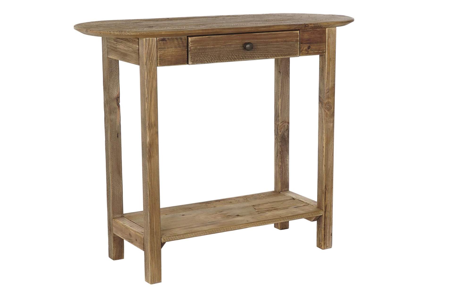 CONSOLE VIEUX BOIS RECYCLE PLATEAU ARRONDI 95 X 35 X 76 CM - La Maison ...