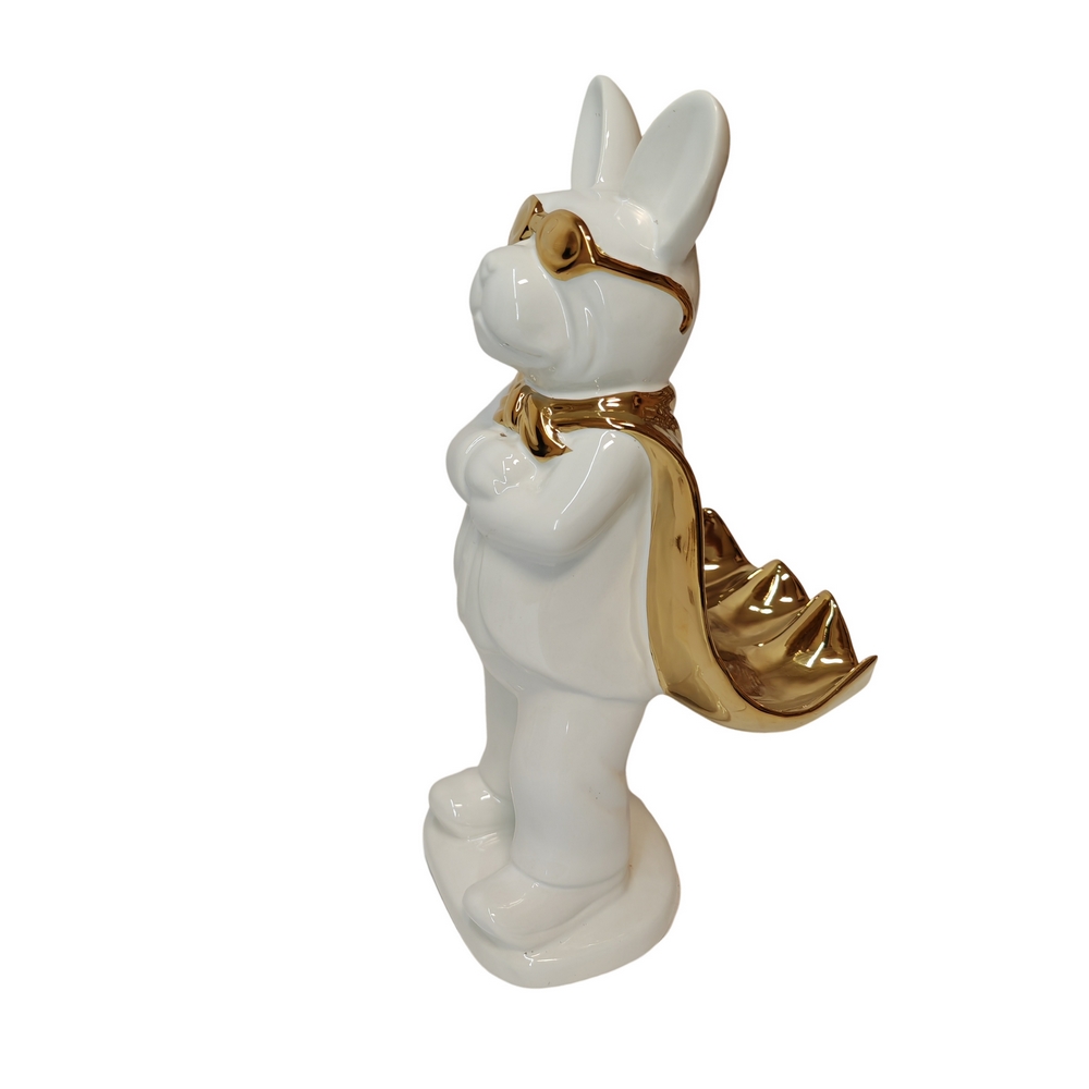 Sculpture Dogue Français céramique noir doré - La Maison De Judith