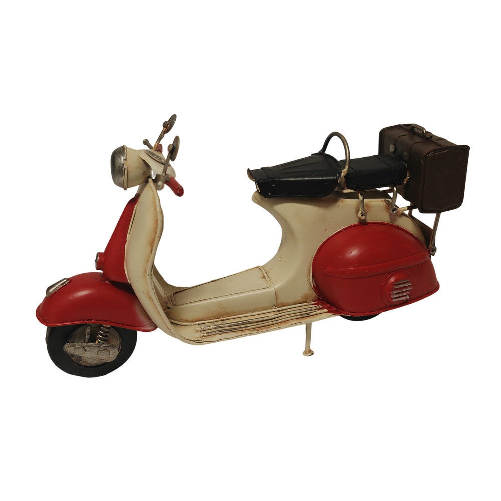 Vespa en métal rouge et blanche: Décoration scooter unique - La Maison ...