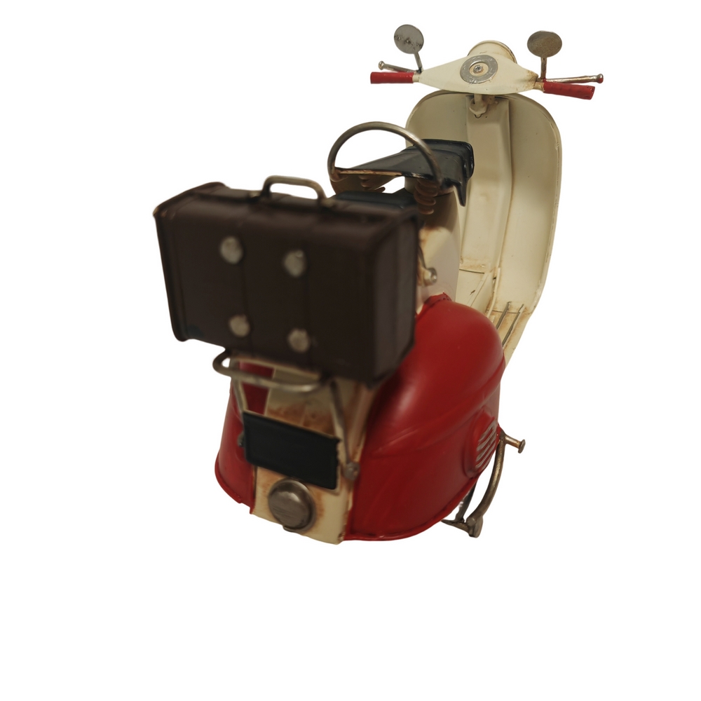 Vespa en métal rouge et blanche: Décoration scooter unique - La Maison ...